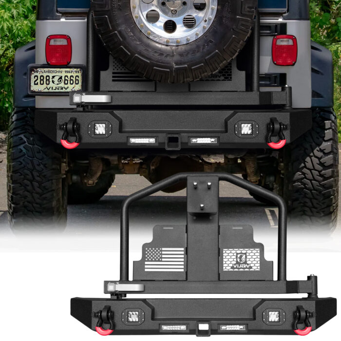 Vijay Rear Bumper Fits 1997-2006 Jeep Wrangler TJ - vijay4x4
