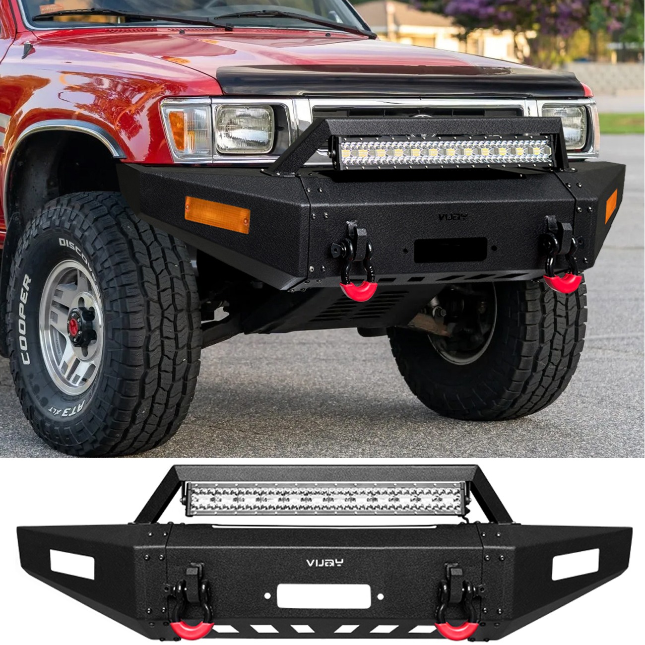 VIJAY Front Bumper Fits 1989-1995 Toyota Pickup with Winch Plate and D ...
